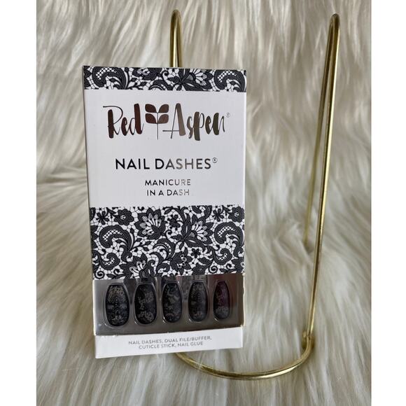Red Aspen | Makeup | Red Aspen Nail Dashes Vintage Black Lace Coffin ...